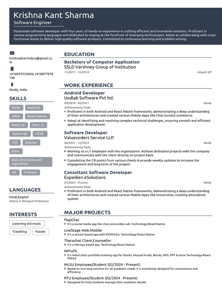 Krishna Resume | PDF | Mobile App | Computer Science
