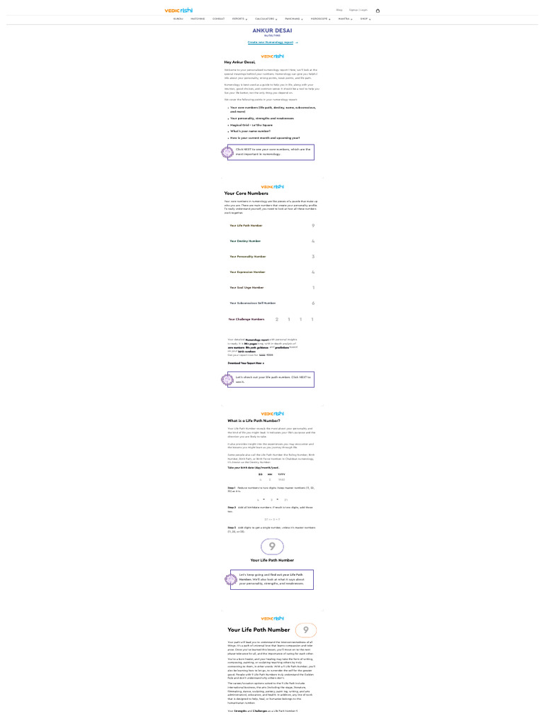 Ankur Numerology Report | PDF