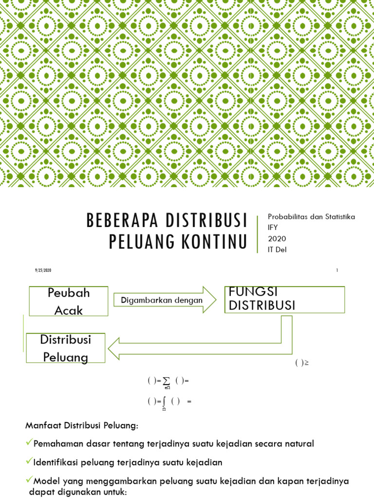 Probstat w.4.1 Distribusi Uniform Kontinu Dan Normal | PDF