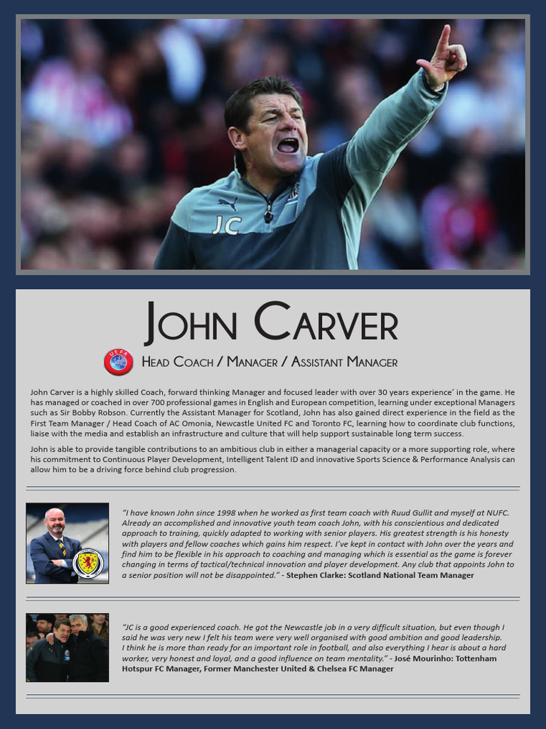 John Carver CV 6.0 - Head Coach - Manager - Assistant Manager | PDF