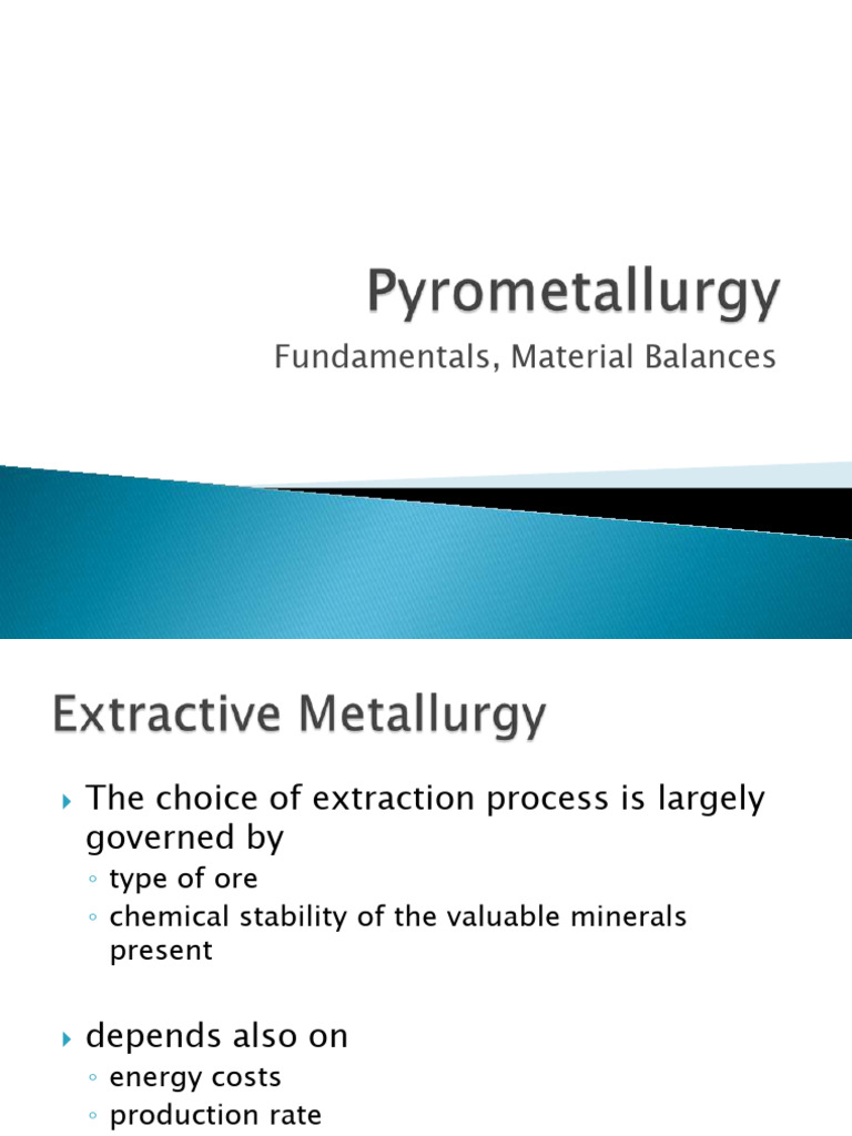 Pyrometallurgy 1 | PDF