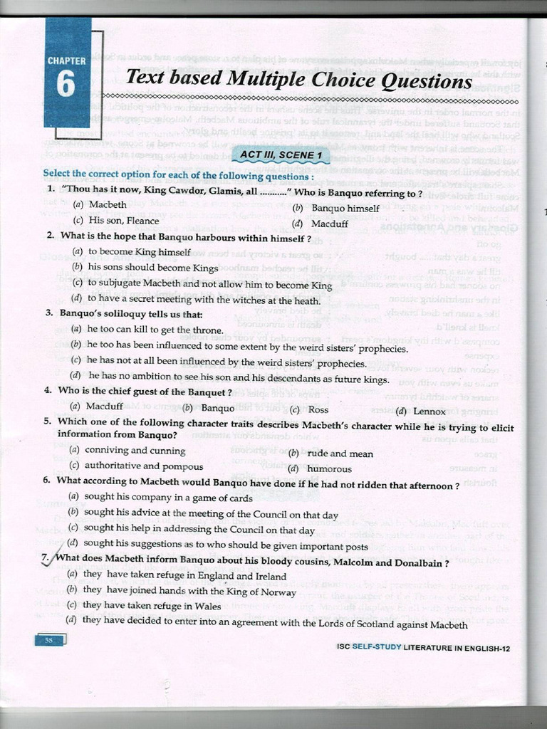 Macbeth MCQs | PDF