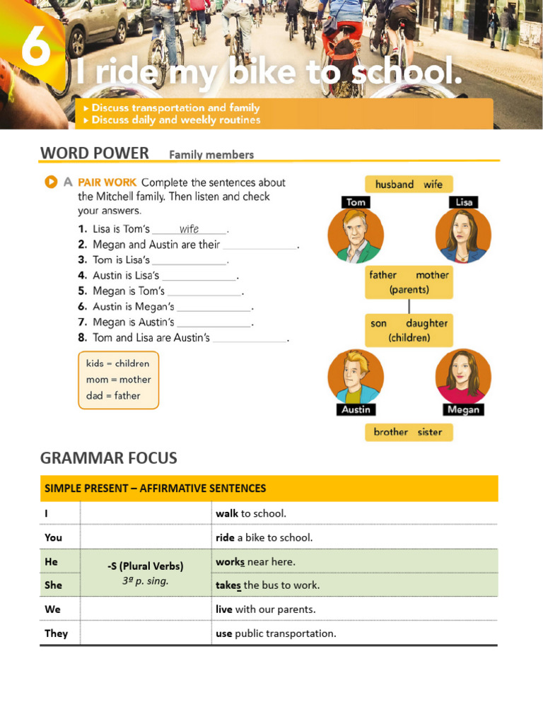 Unit 6 (I Ride My Bike To School) - Student | PDF | Workweek And ...