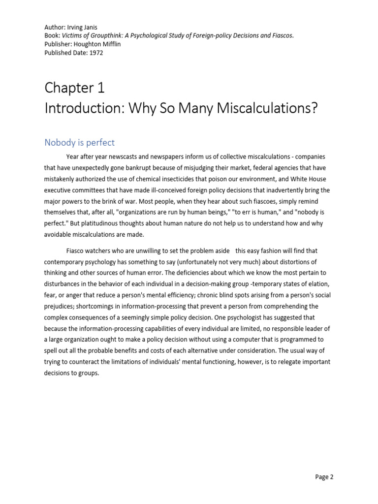 6 JANIS Groupthink Text | PDF