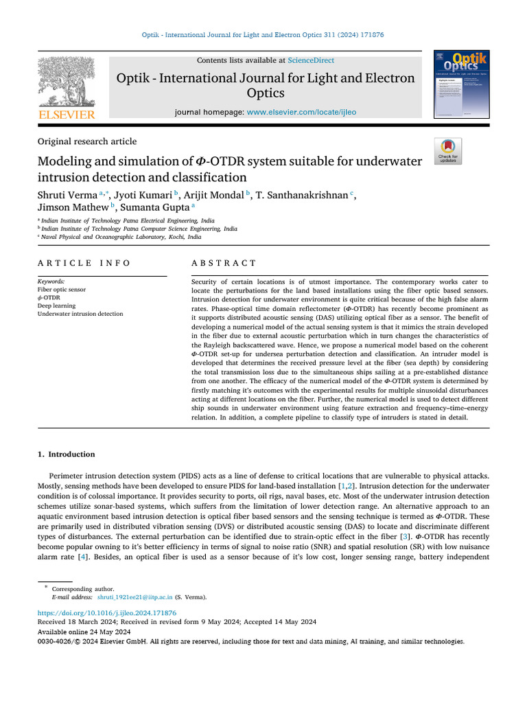 Modeling and Simulation of (Formula Omitted) - OTDR System Suitable For ...