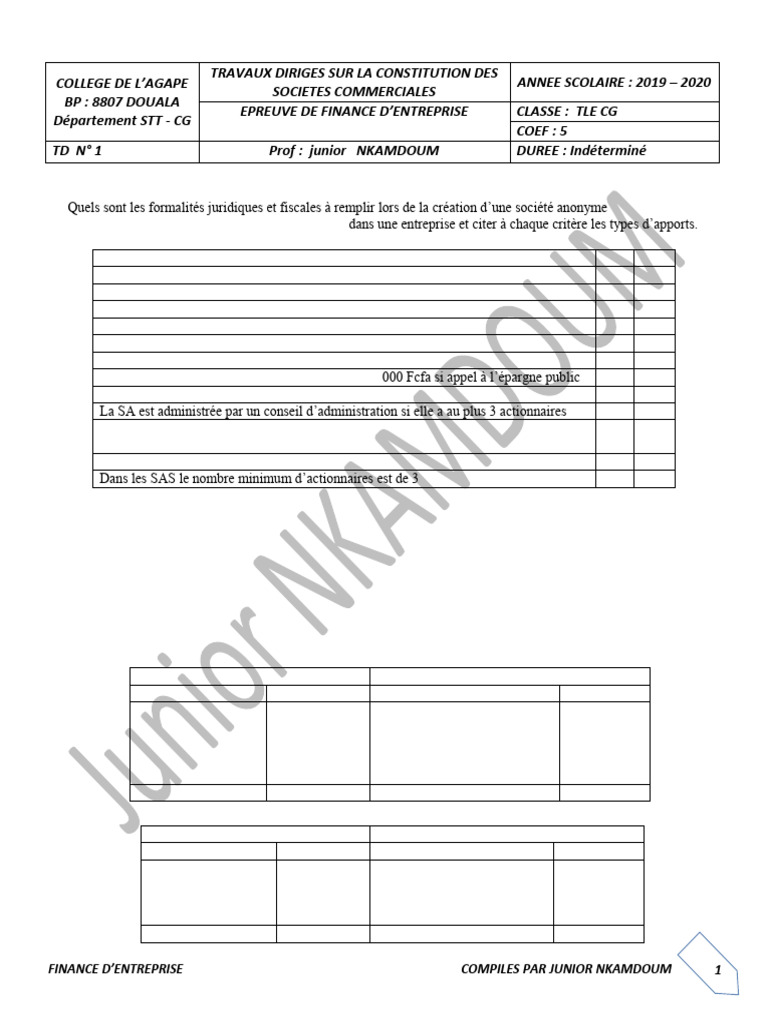 TD N°1 Sur La Constitution | PDF