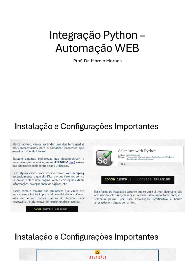 Integração Python - Automação WEB | PDF Integração Python - Automação WEB | PDF