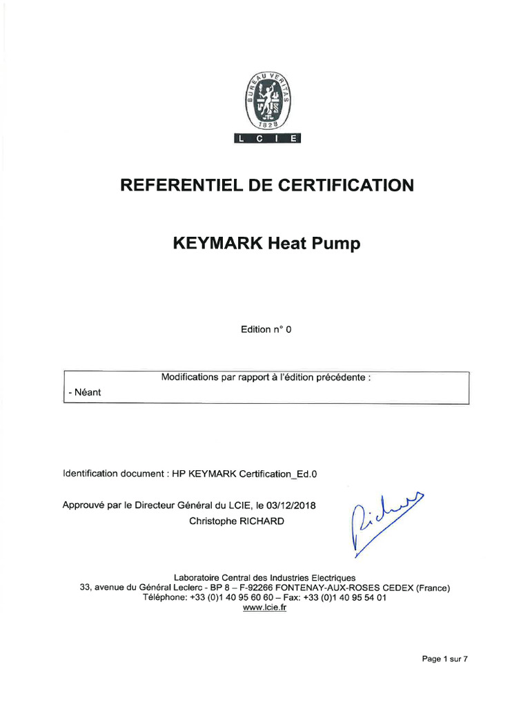 HP KEYMARK Règles de Certification Ed.0 - Français | PDF