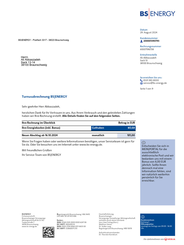 Turnusabrechnung 200001390793 29-08-2024 Bsen | PDF