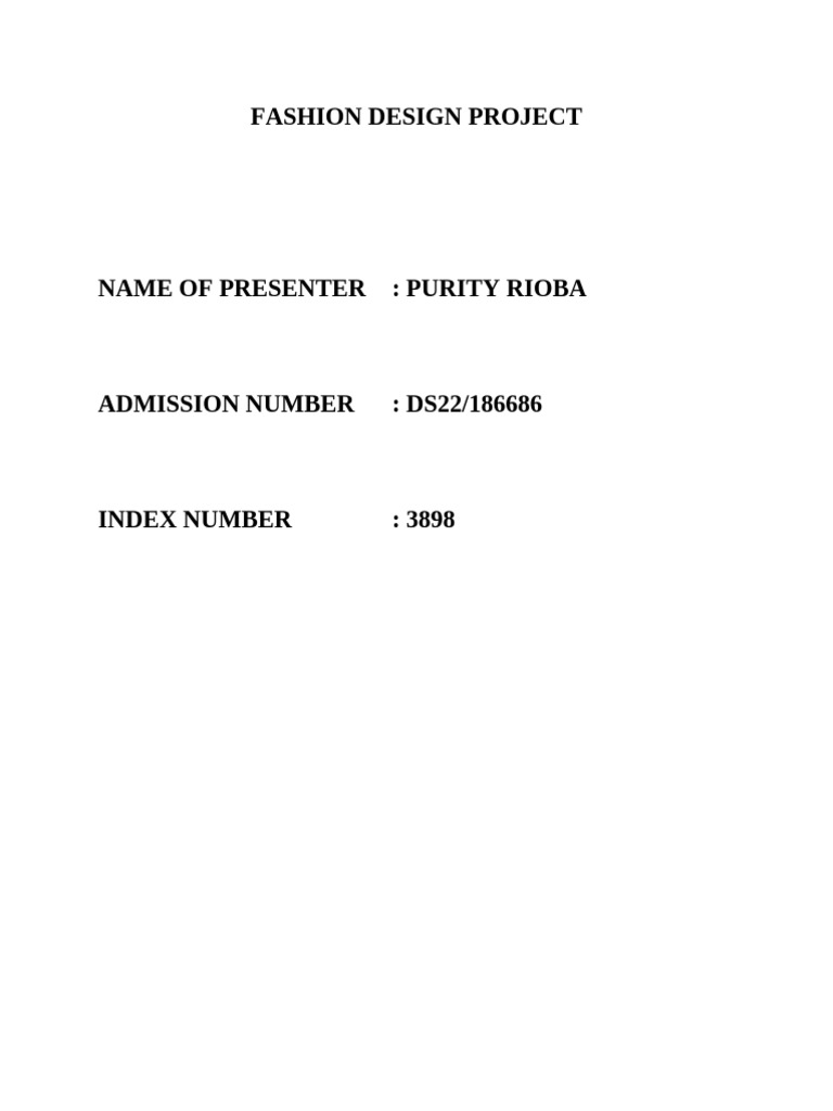 Fashion Design Project | PDF