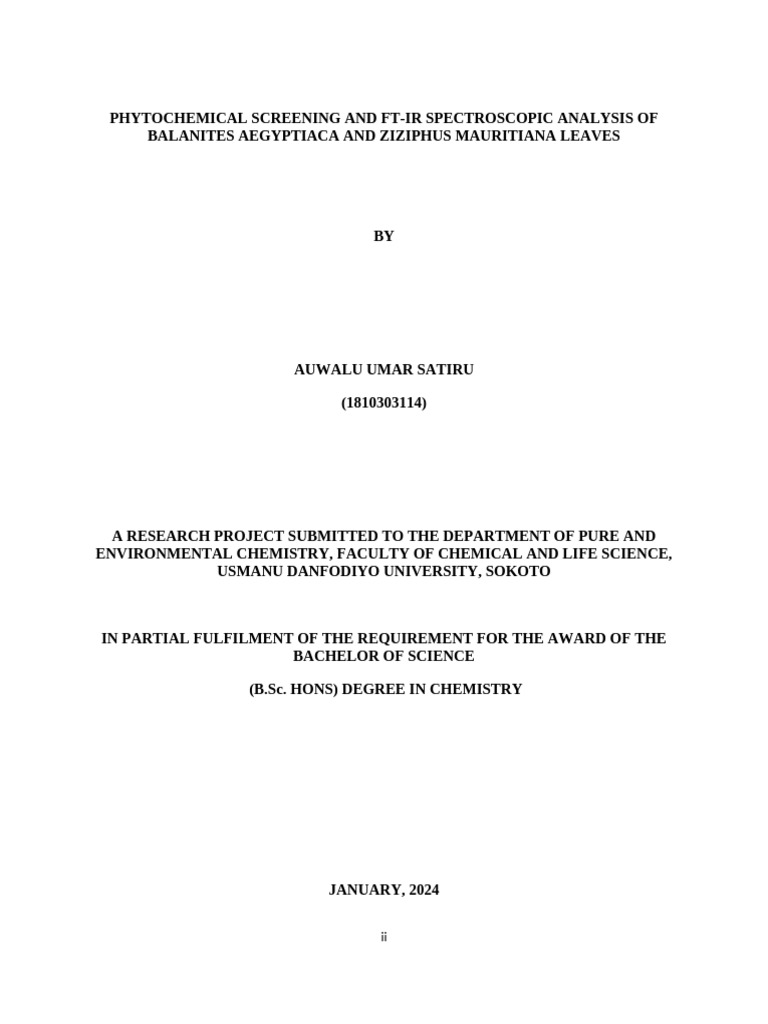 Auwalu Umar Satiru (1810303114) | PDF