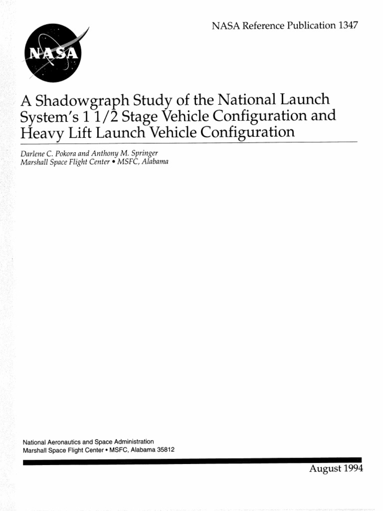 A Shadowgraph Study of The National Launch System's I 1/2 Stage Vehicle ...