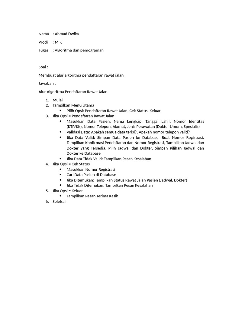 Tugas Algoritma Dan Pemograman | PDF