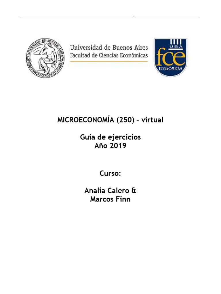 Guia de Trabajos Practicos Micro 2019 FCE UBA | PDF