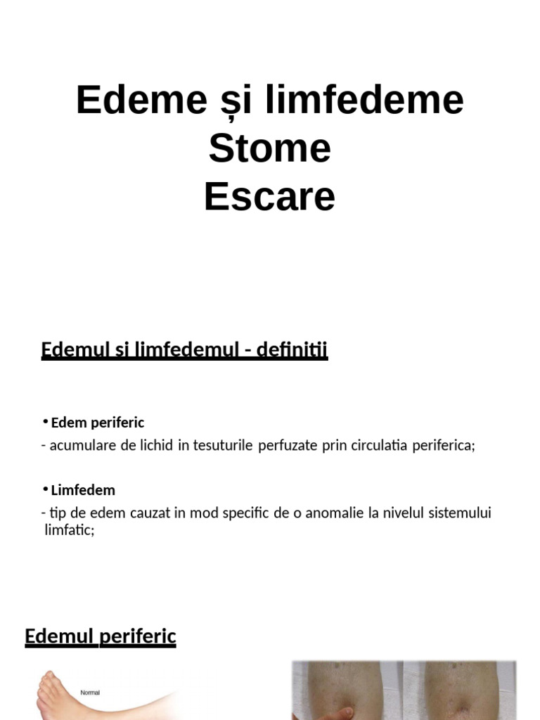 Stagiu 4 - Limf-Edeme, Stome, Escare | PDF