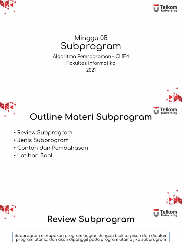 Minggu 05 - Subprogram | PDF