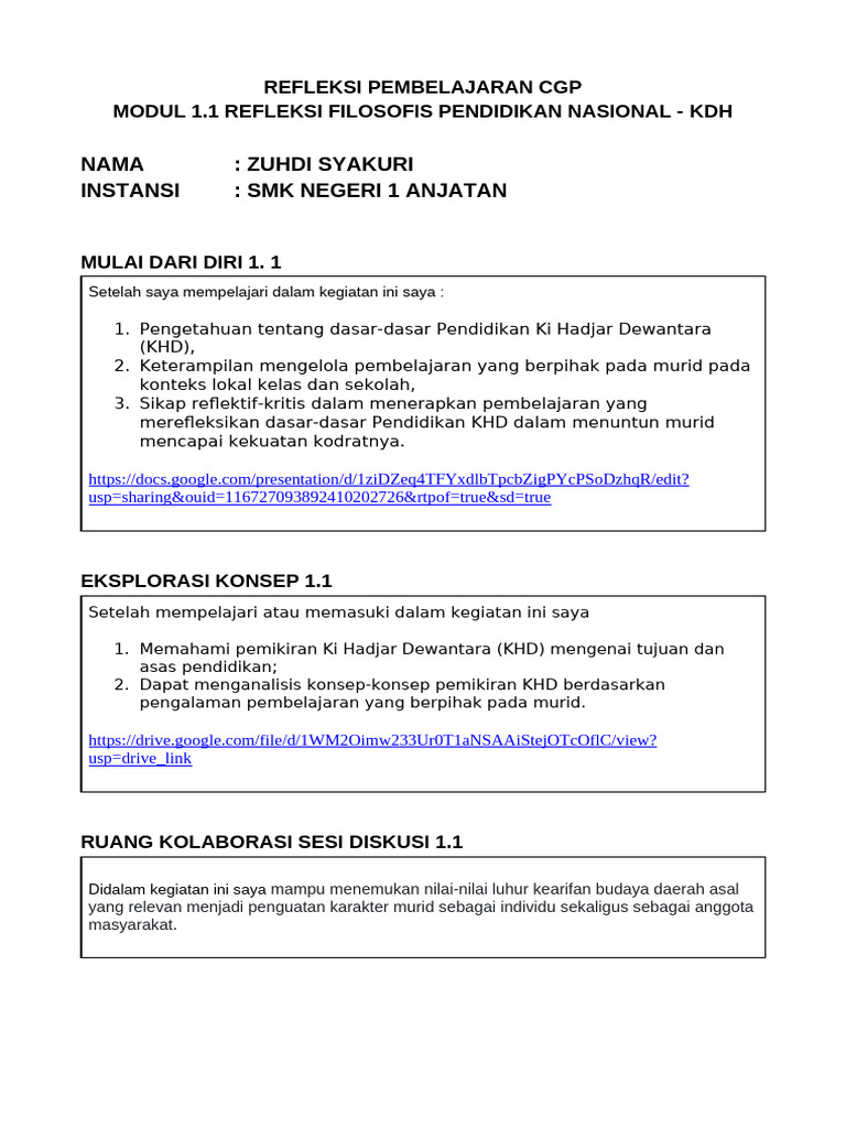 Refleksi Modul1.1 Untuk PP | PDF