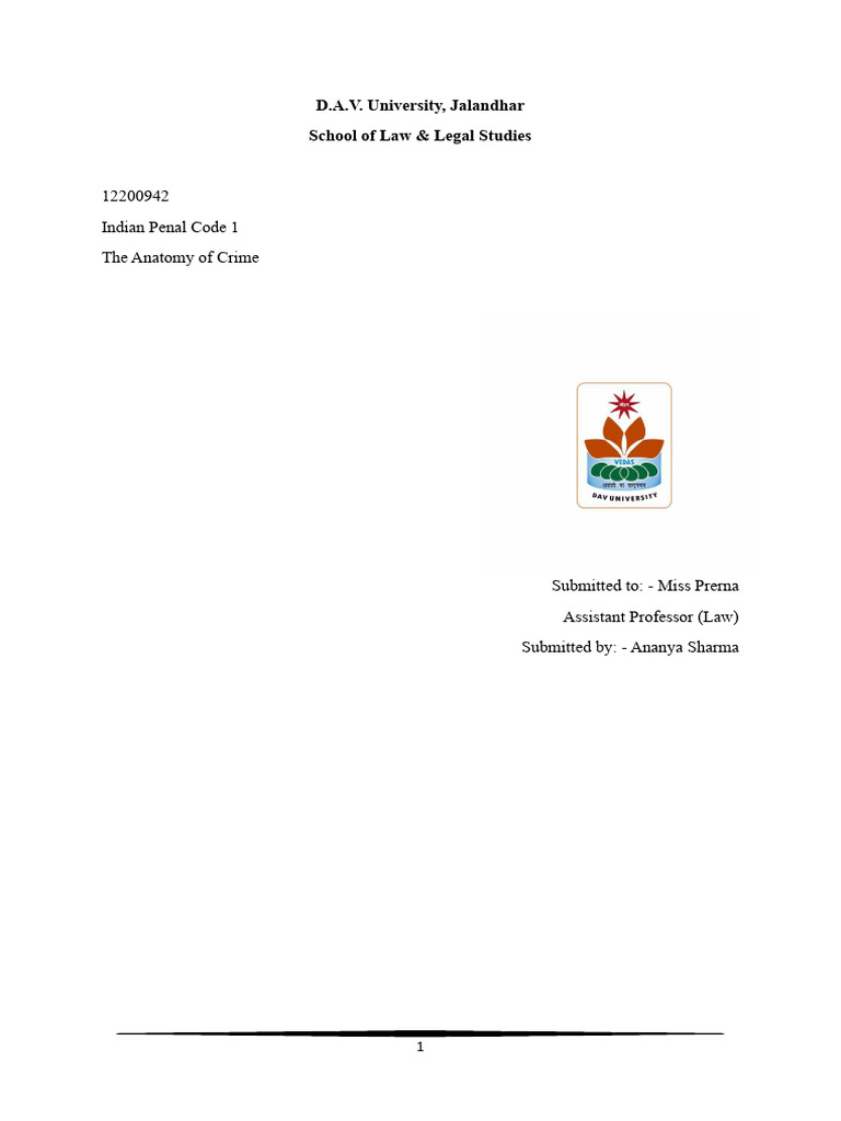 The Anatomy of Crime | PDF