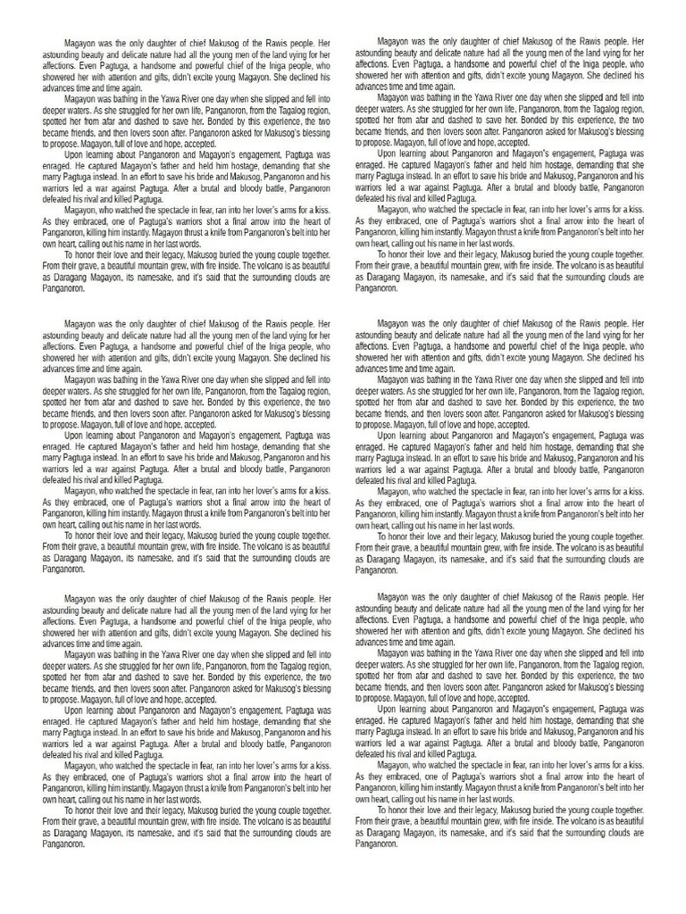 Legend of Mayon | PDF