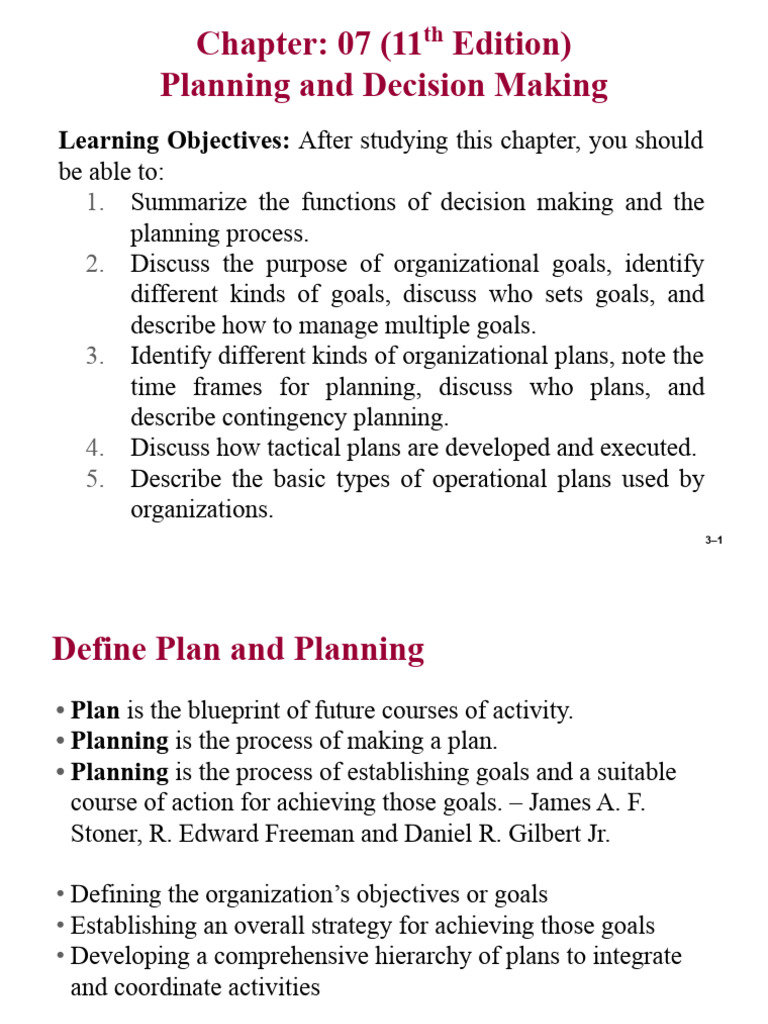 Lecture 02 Planning and Decision Making Process | PDF