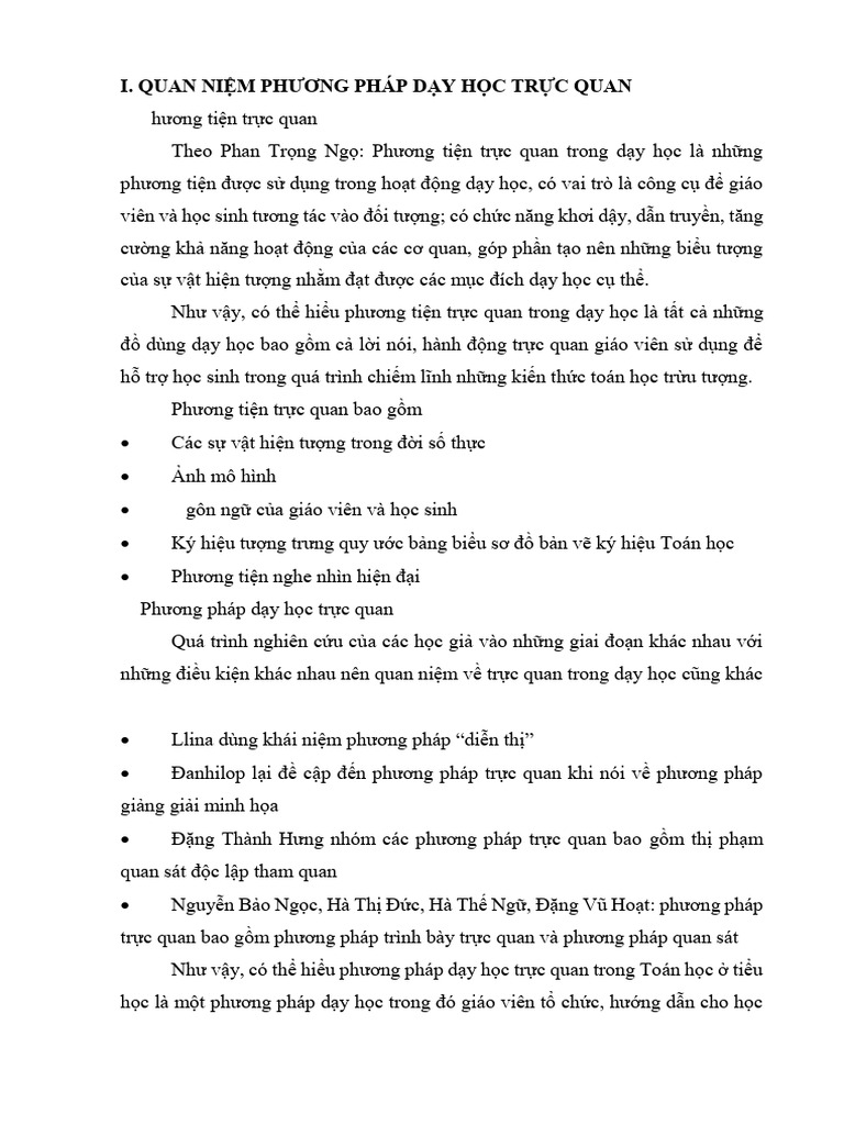 I. Quan Niệm Phương Pháp Dạy Học Trực Quan | PDF