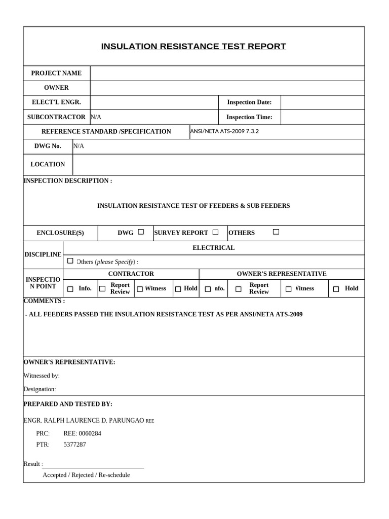 Ir Test Report A4 | PDF