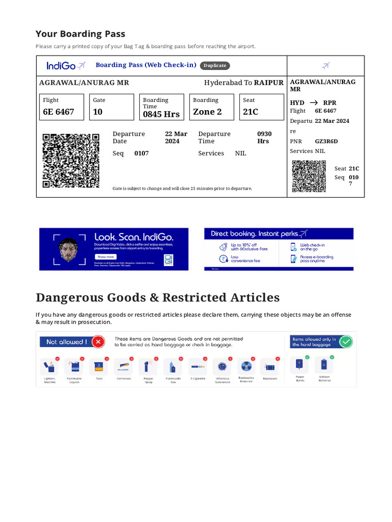 Boarding Pass | PDF
