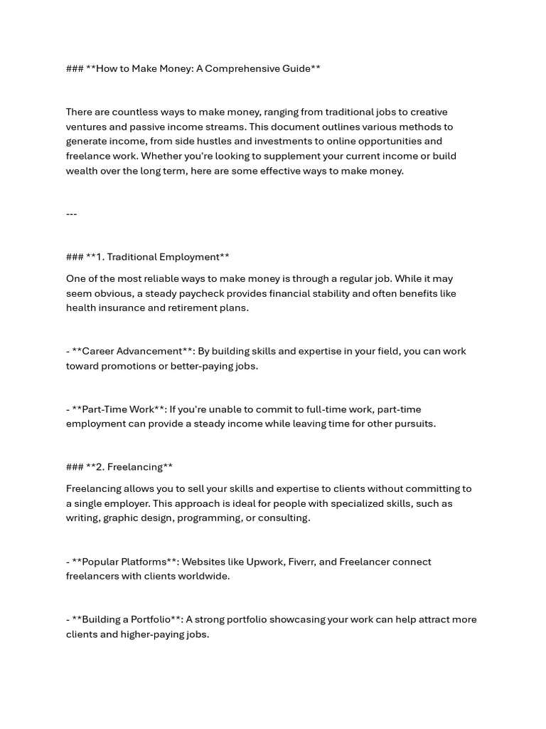 How To Make Money | PDF