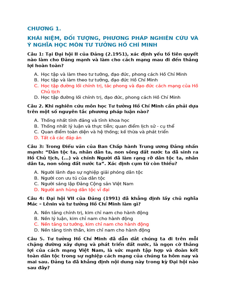 Chương 1 - TTHCM | PDF