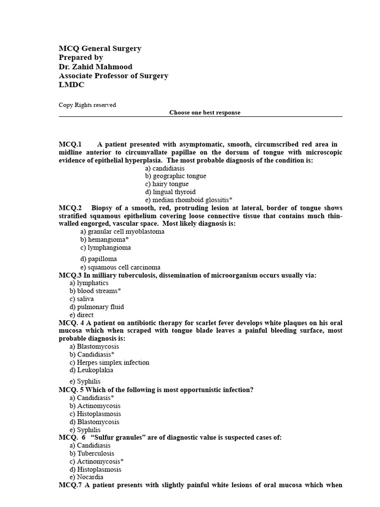 MCQ For BDS (Pool) | PDF