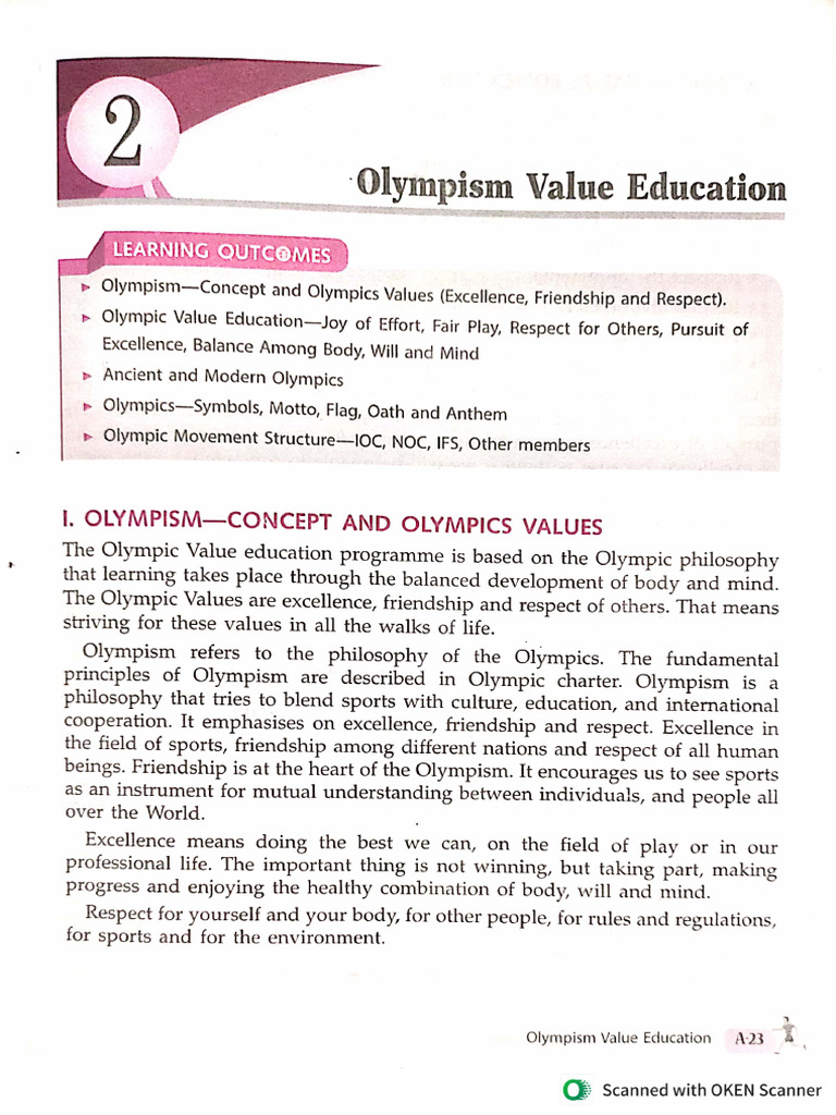 Xi CH 2 Olympism Value Education | PDF