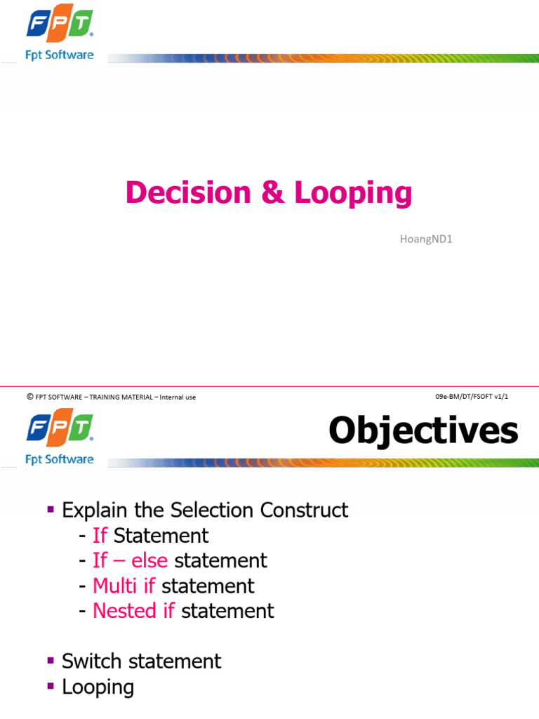 Decision & Looping | PDF