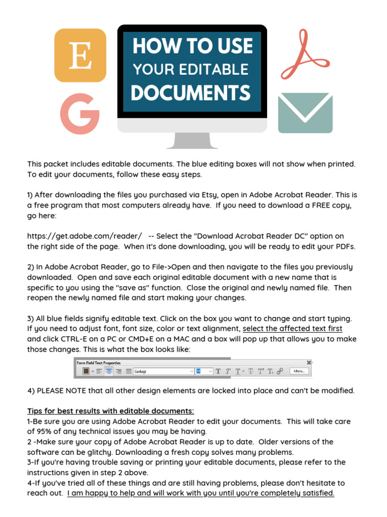 2 Editable Documents Guide | PDF