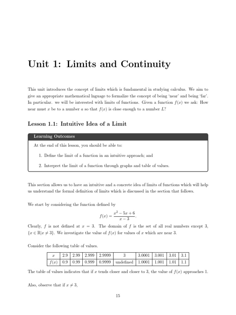 Calculus 1 3 Units | PDF