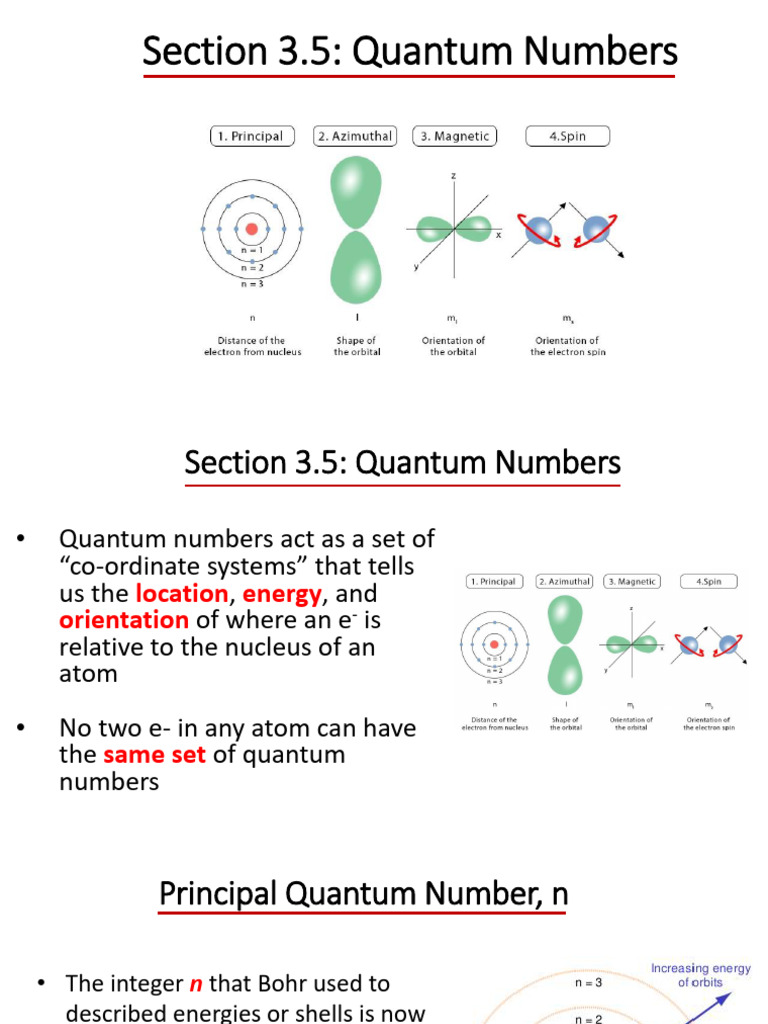 3.5 - Sept 11 - Quantum Numbers PDF | PDF