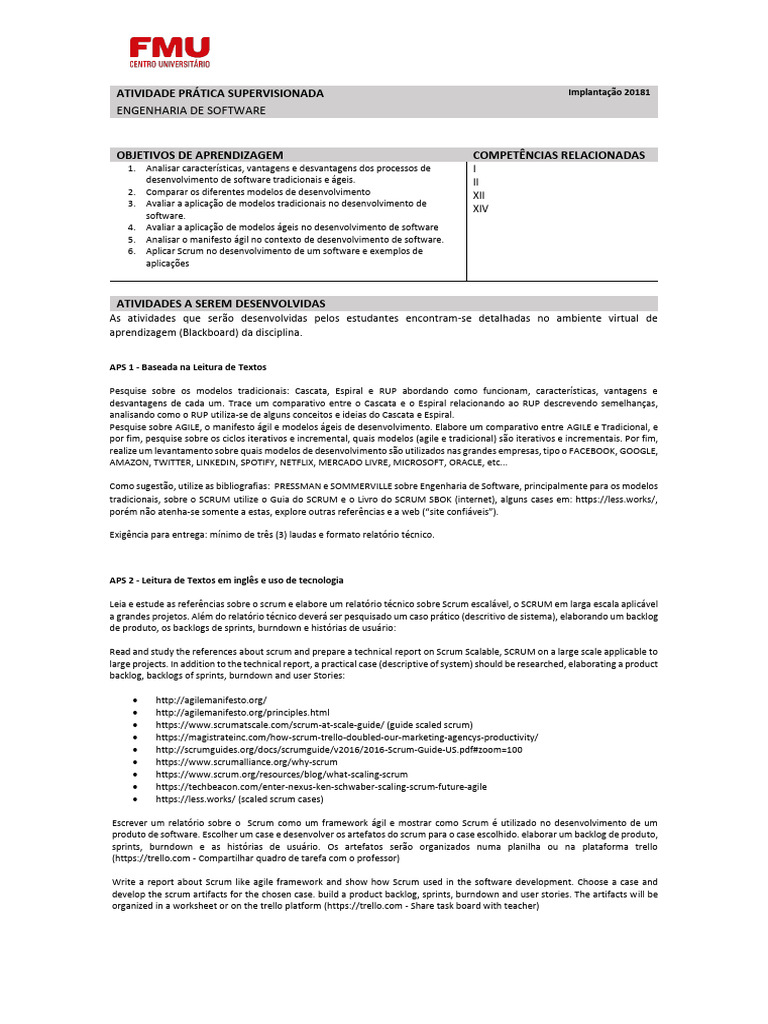 COMUM STEAM - Engenharia de Software - APS | PDF