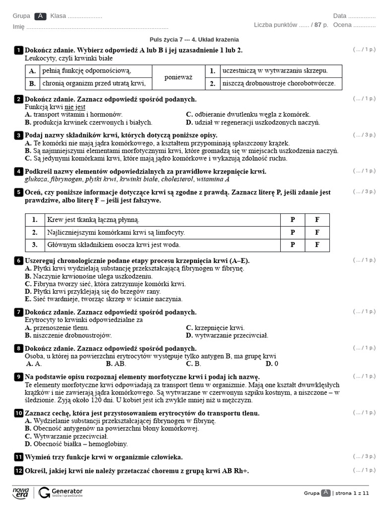 Puls Życia 7 - 4. Układ Krażenia SPR | PDF