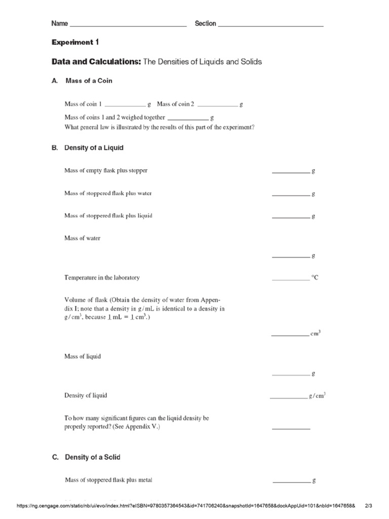 Experiment 1 Datasheet | PDF