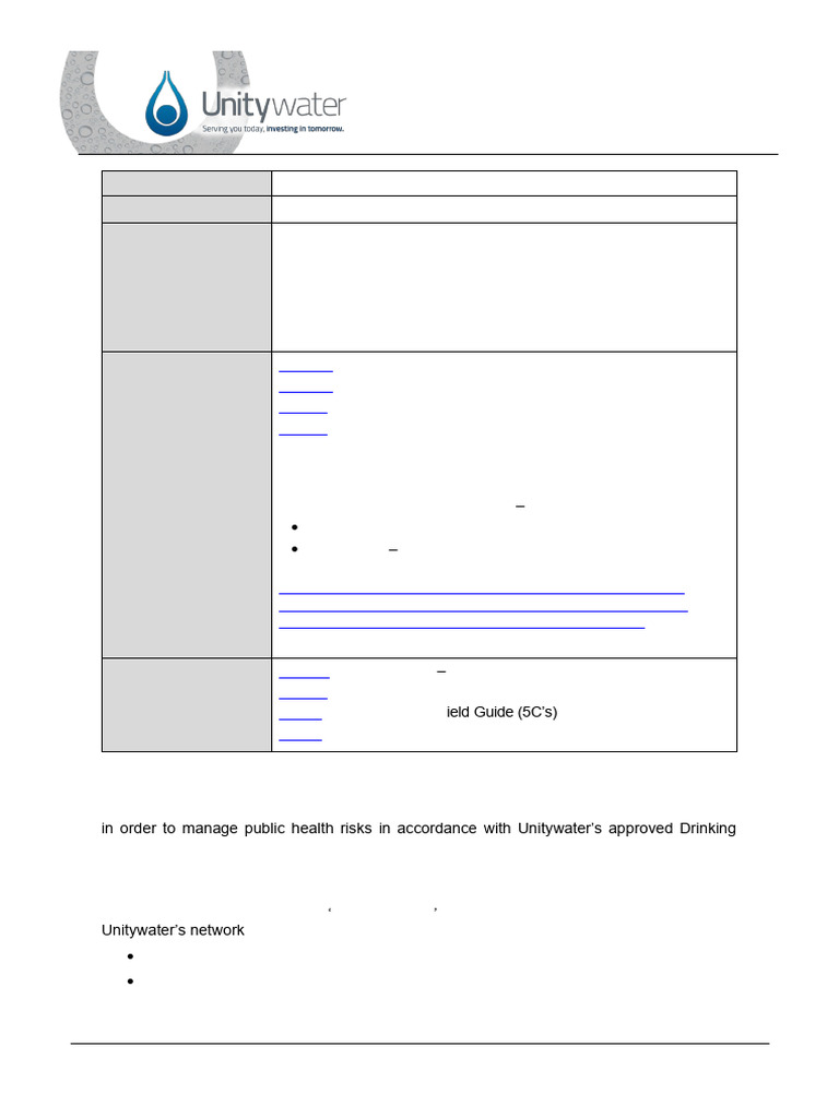 Pr9032 - Procedure For Managing Water Quality During Mains ...