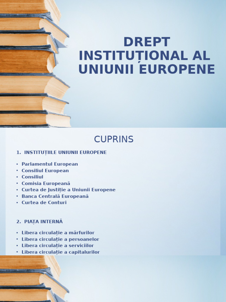DIUE Institutii. Piata Interna - Prezentare ID | PDF