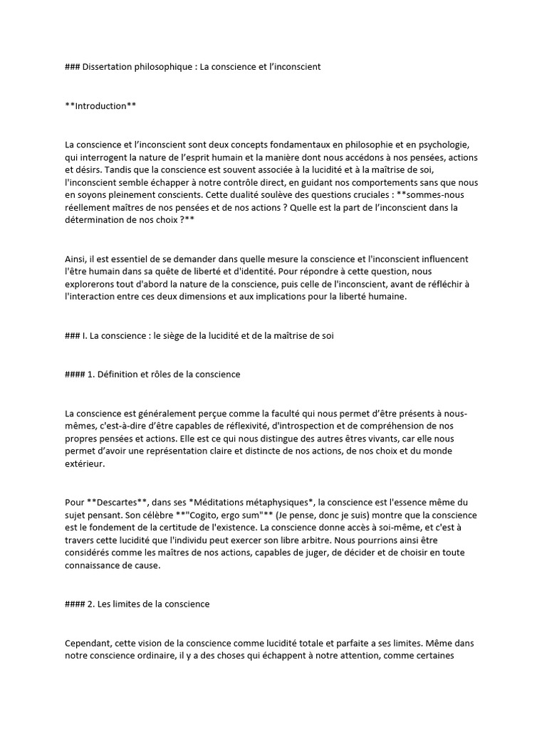 Conscience Et Inconscient en Philosophie | PDF