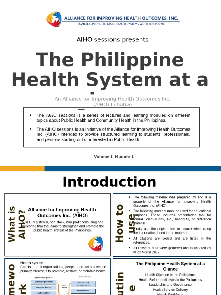 AIHO Sessions-The Philippine Health System in A Glance v6 (B&W) | PDF