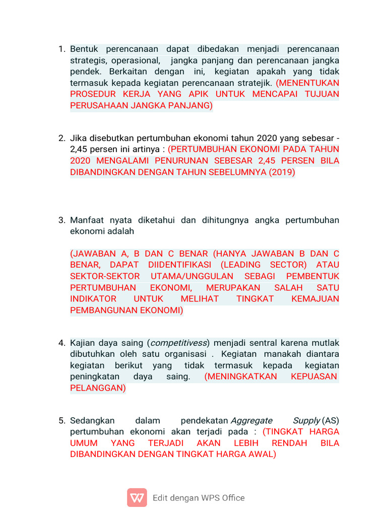 Soal Ujian Kompre | PDF