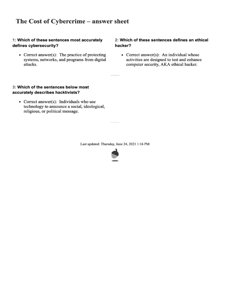 Starter Quiz Answers | PDF