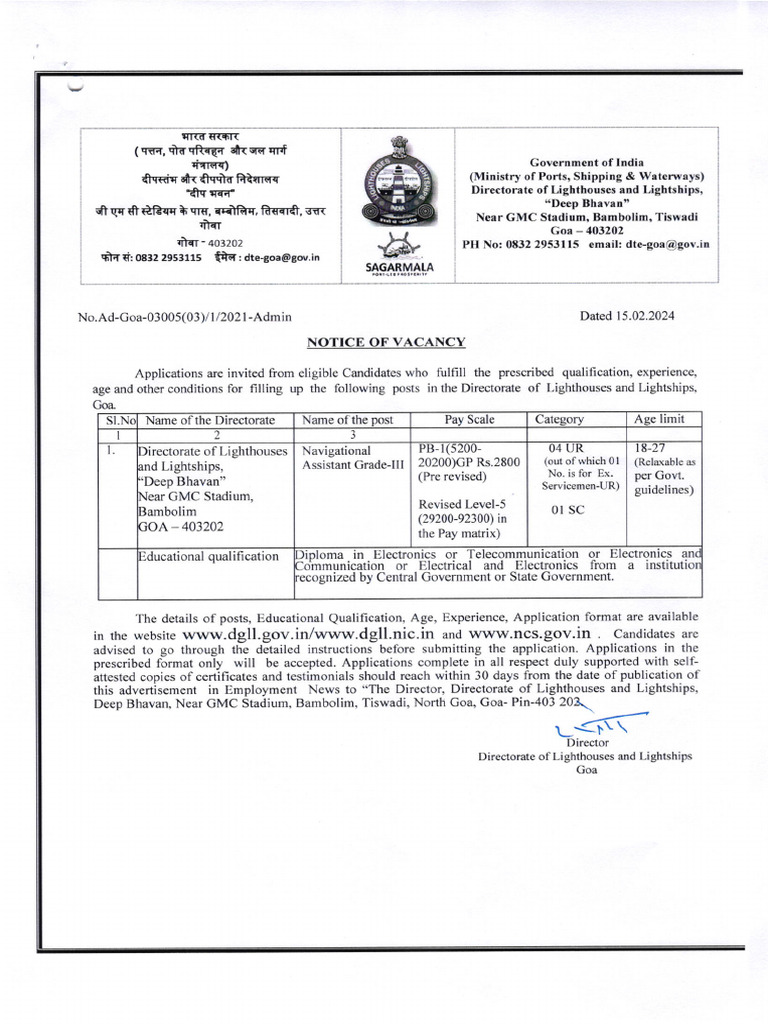 Notice of Vacancy | PDF