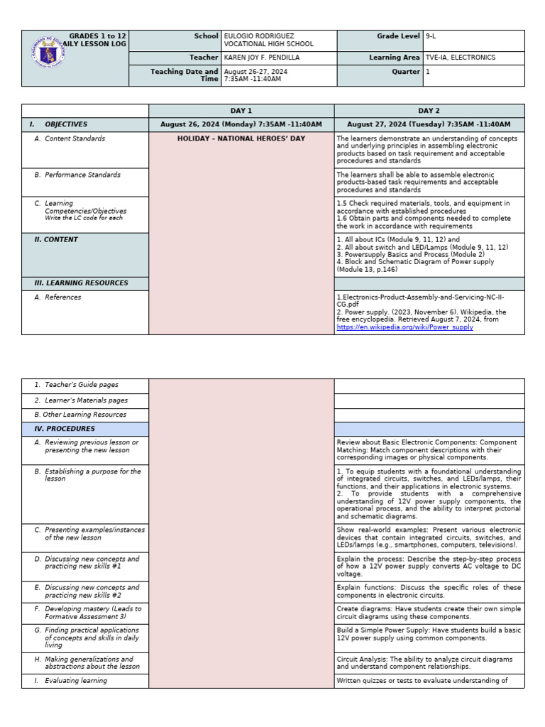 G9 DLL Q1 Week5 | PDF