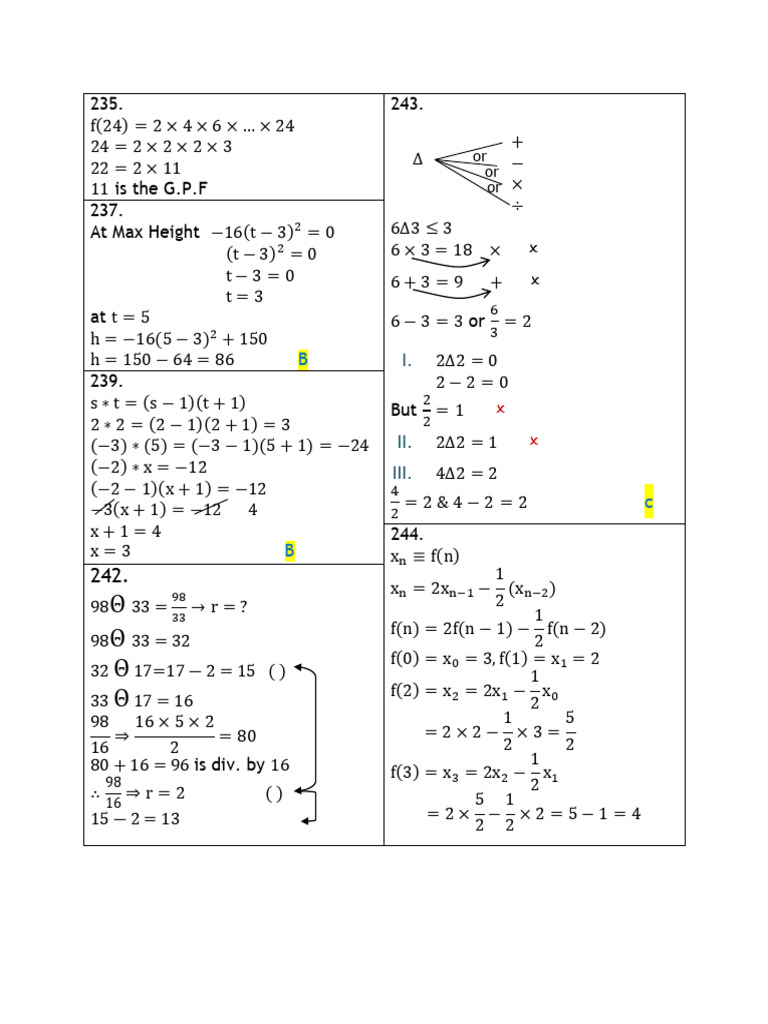 Functions and Formulas (Solved Problems) | PDF