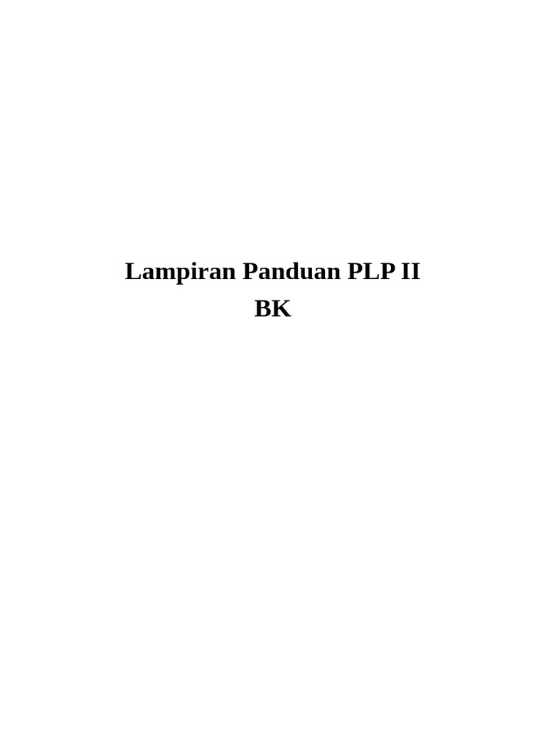 Lampiran PLP II BK New | PDF
