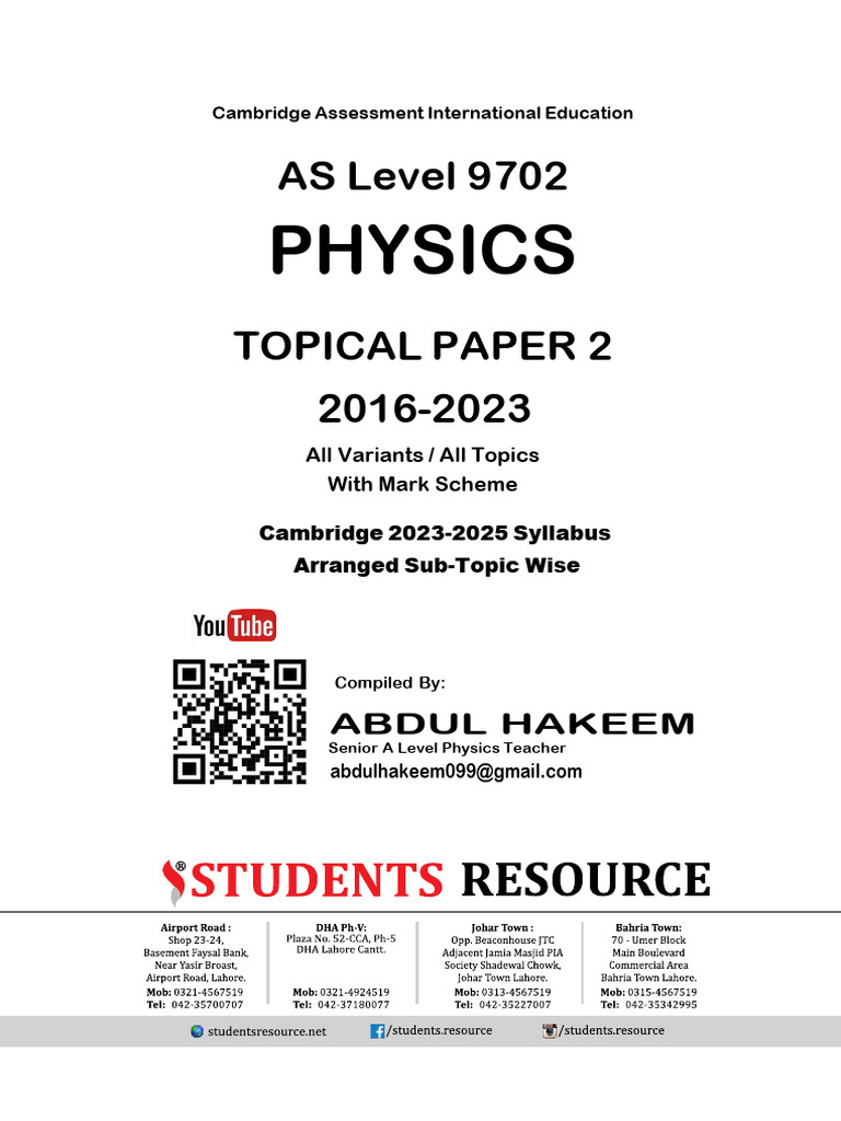 A Level Physics Paper 2 Theory Topical | PDF