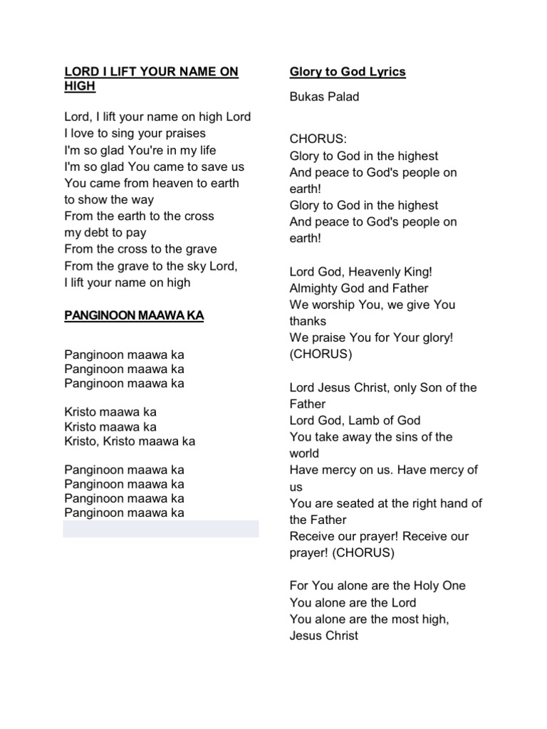 Mass Song Lyrics | PDF